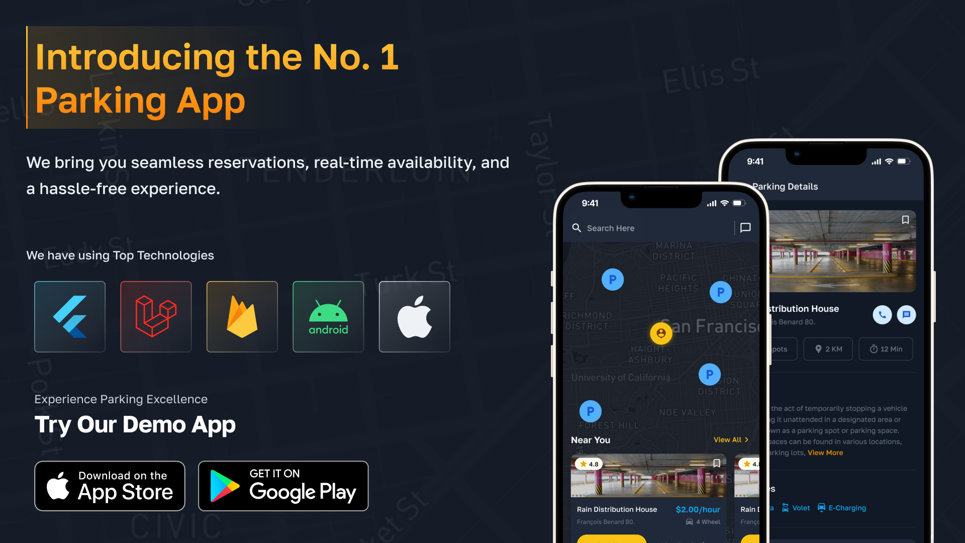 ParkMePRO - Flutter Complete Car Parking App with Owner and WatchMan app by siddhiinfosoft